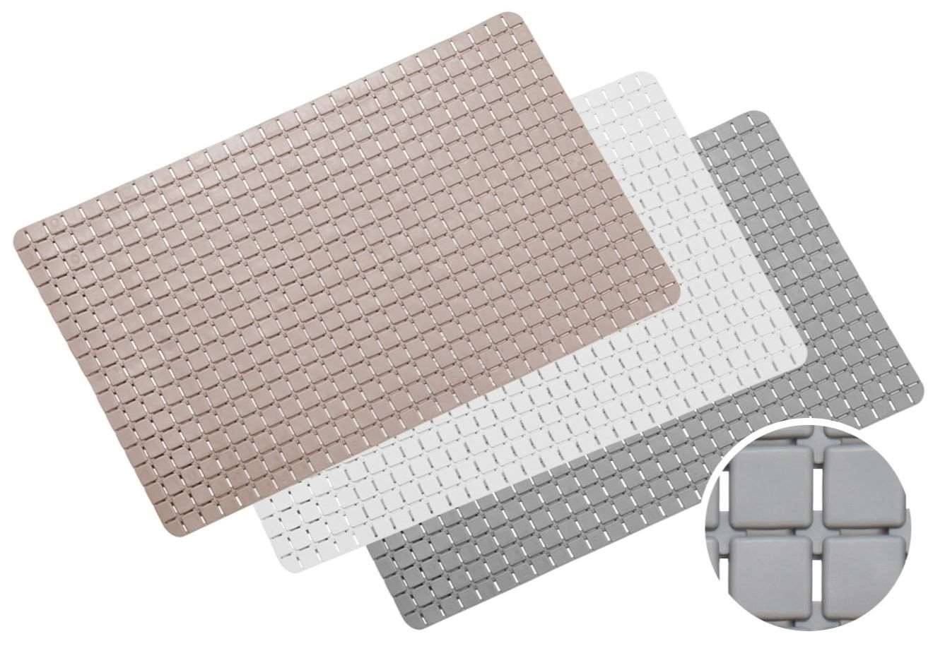 RECHTHOEKIG PVC BAD MAT 67X38CM - Ets Tassinon bvba