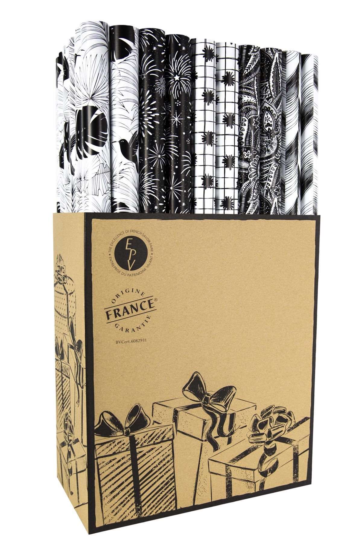 GESCHENKPAPIER "NOIR & BLANC" 70X200CM - Ets Tassinon bvba