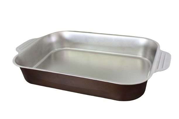 PLAT A FOUR EN INOX 27CM + POIGNEES - Ets Tassinon SPRL